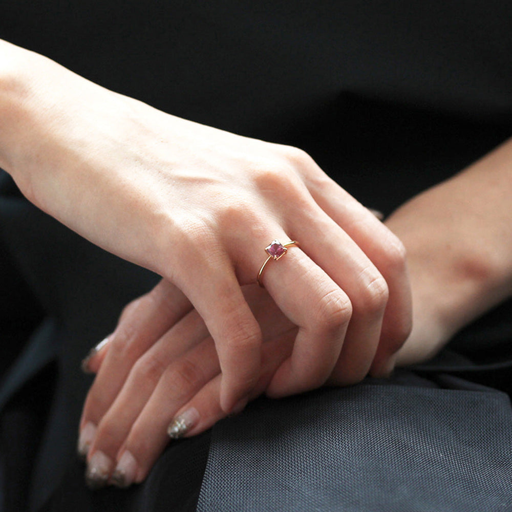 【ビズー公式】ピンクトルマリン K18(18金) リング セラム | 希少石カラーストーンのジュエリー