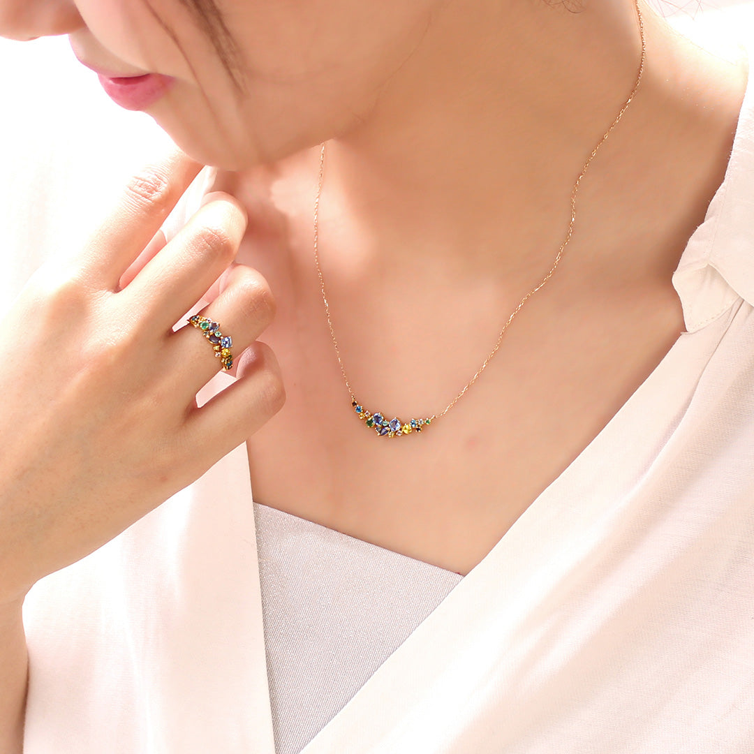 【ビズー公式】マルチカラー K10(10金) K18(18金) プラチナ ネックレス オーシャン コフレ | 希少石カラーストーンのジュエリー – BIZOUX｜ビズー公式